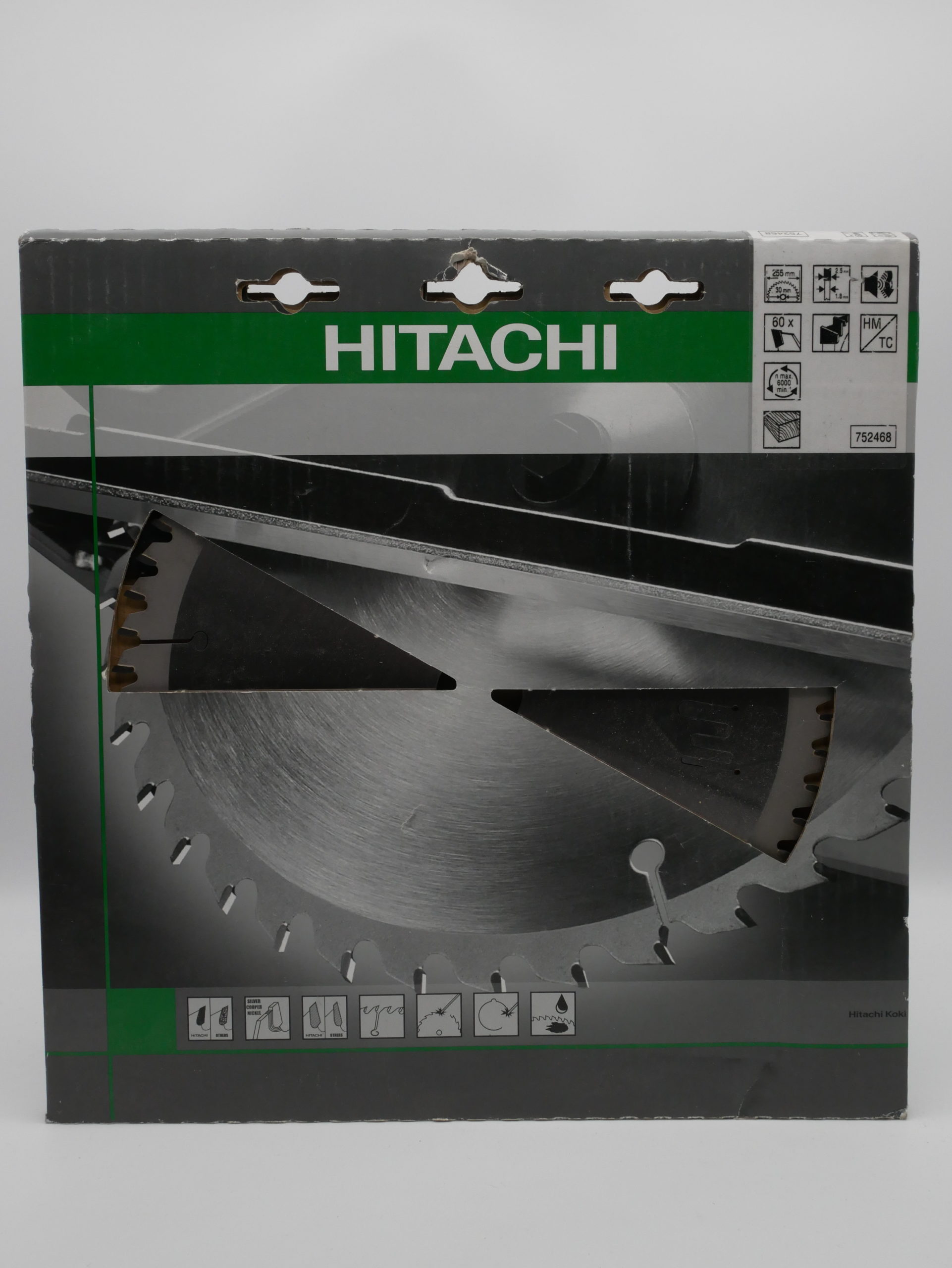 Lame circulaire HITACHI 752468 Diamètre 255 x 2,5mm Al.30 60d - A.C.A.B ...